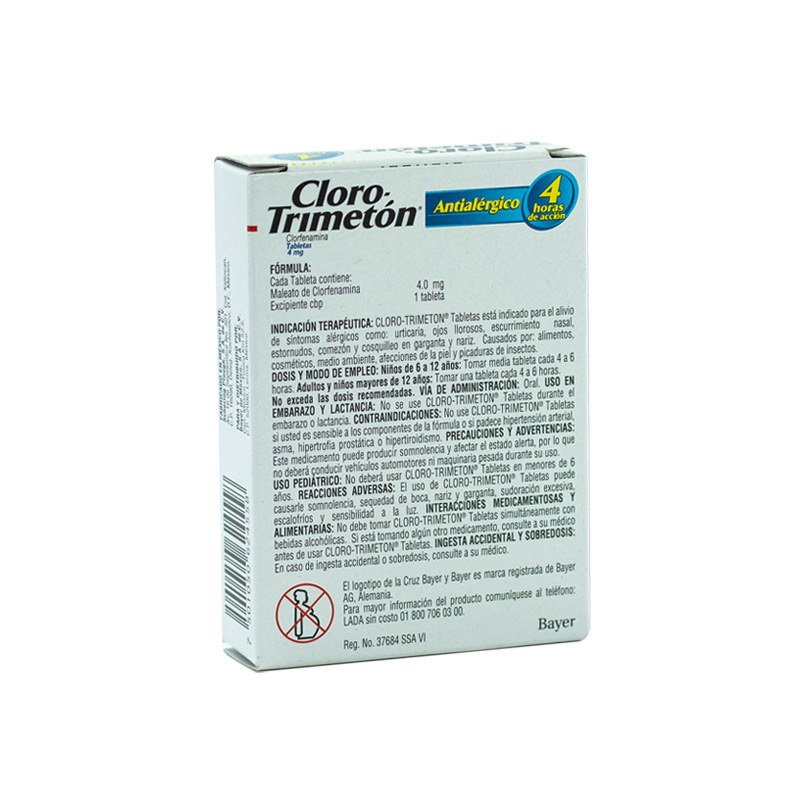 CLORO-TRIMETON 4MG GRAG C/20 | Farmacias San Isidro | Farmacia a domicilio