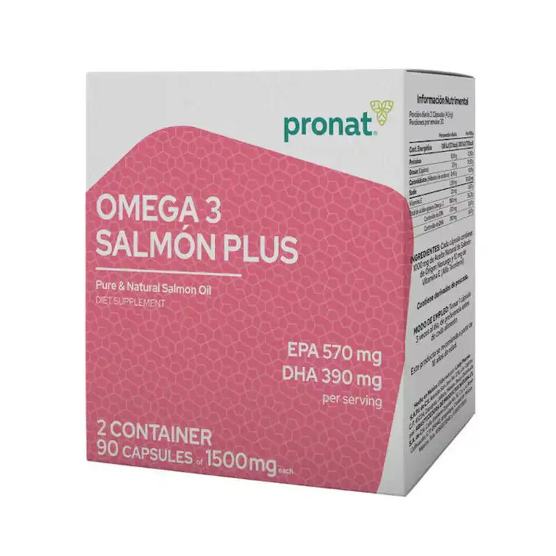 PRONAT OMEGA 3 SALMON PLUS DUO CON 180 CAPSULAS | Farmacias San Isidro