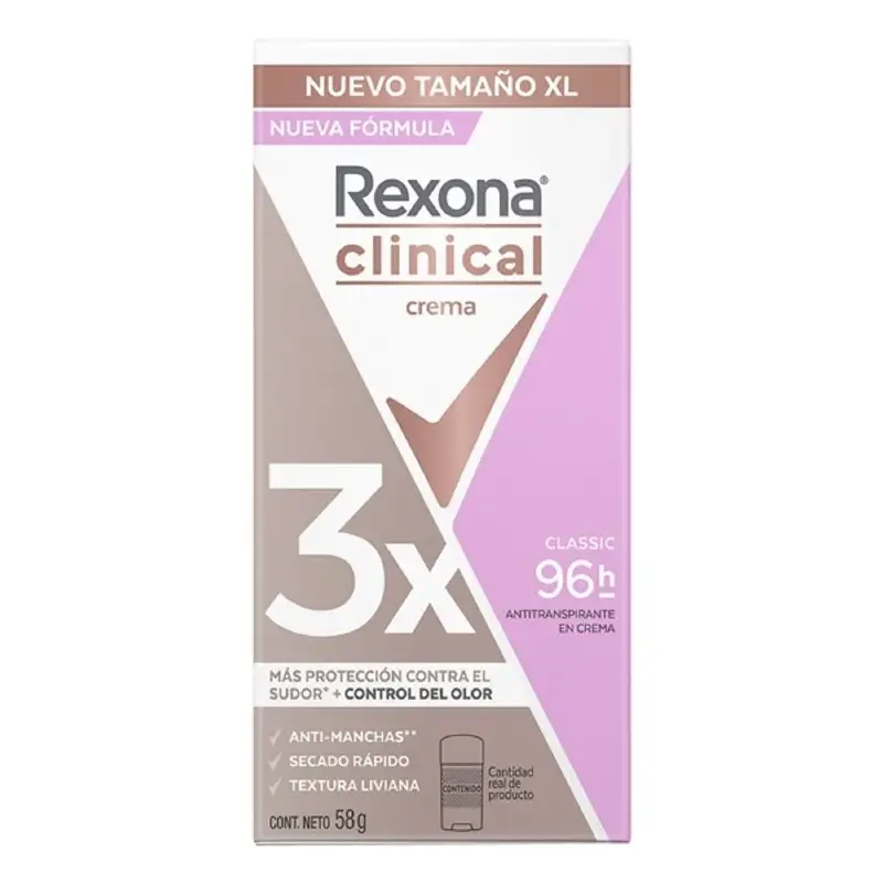 REXONA CLINICAL 3X CREMA 58GR | Farmacias San Isidro | Farmacia a domicilio