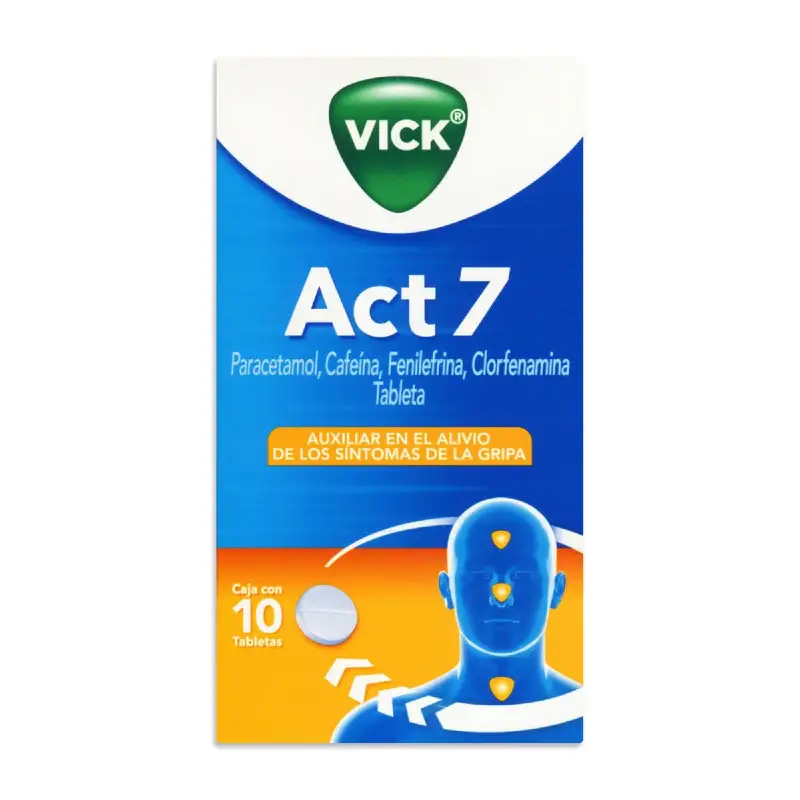 VICK ACT 7 500/25/5/4MG TAB C/10 | Farmacias San Isidro