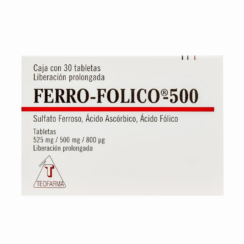 FERRO-FOLICO 500MG TAB C/30 | Farmacias San Isidro | Farmacia a domicilio