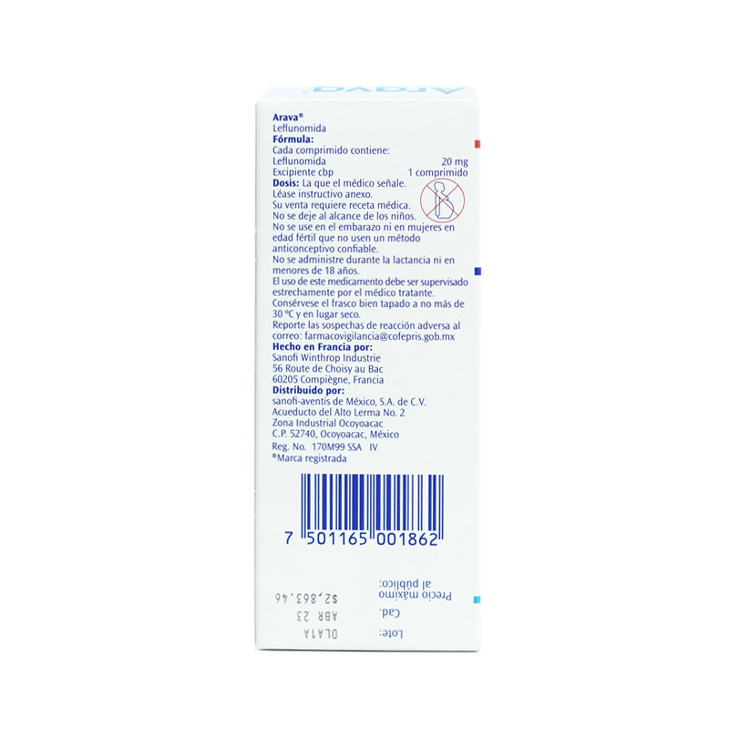 ARAVA 20MG CPR C/30 | Farmacias San Isidro