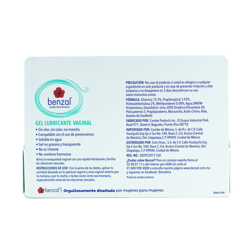 BENZAL GEL LUBRICANTE VAGINAL 30G | Farmacias San Isidro | Farmacia a ...