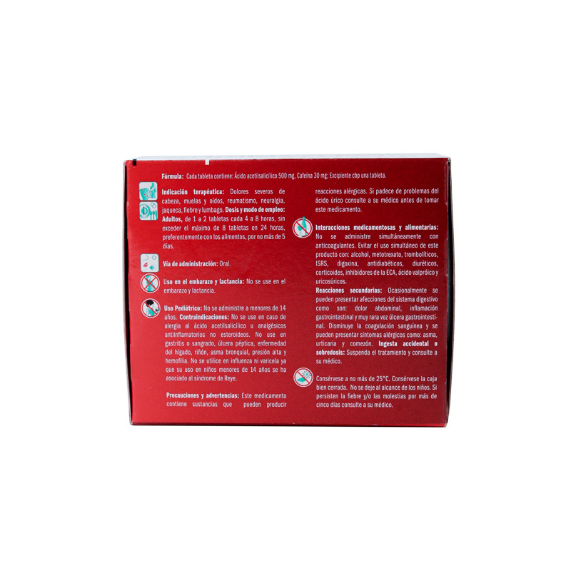 CAFIASPIRINA TAB C/100 | Farmacias San Isidro | Farmacia a domicilio
