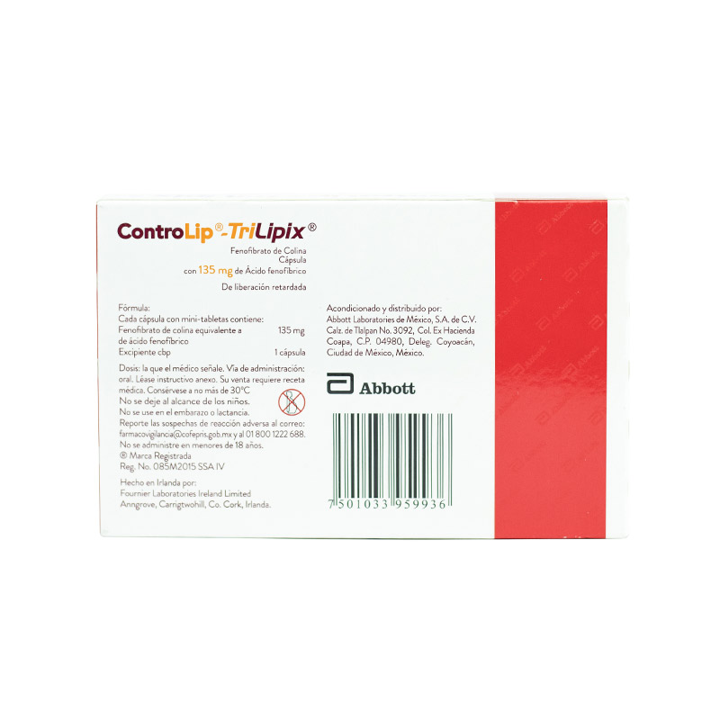 CONTROLIP TRILIPIX 135MG CAP C/30 | Farmacias San Isidro | Farmacia a ...