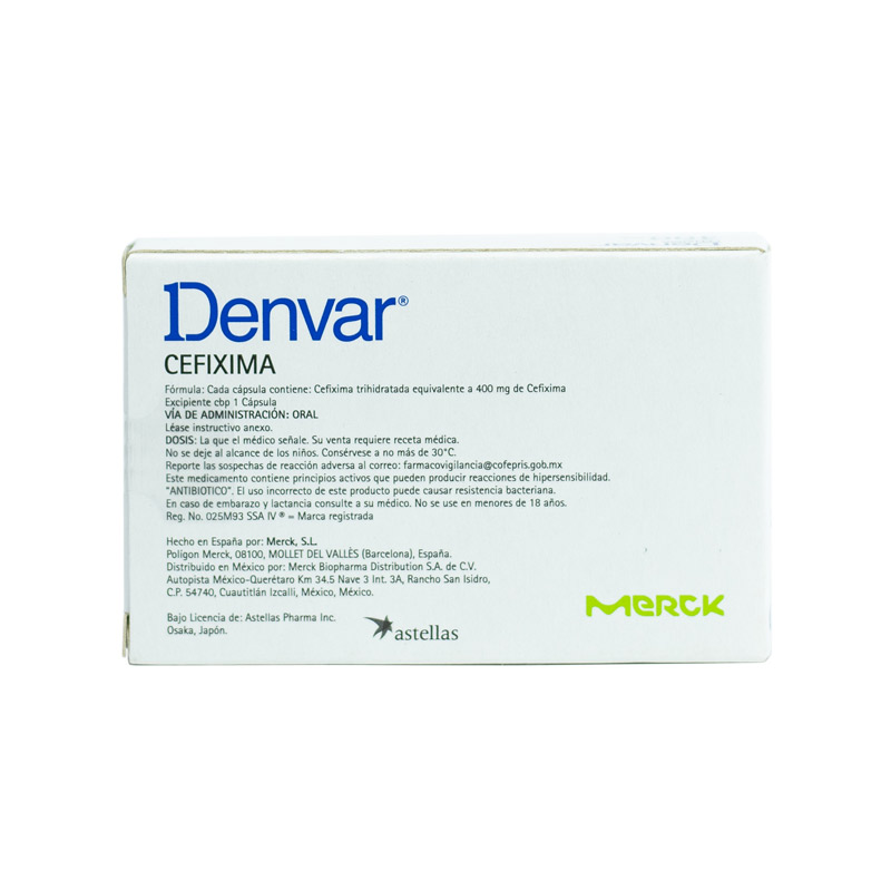 DENVAR 400MG CAP C/10 | Farmacias San Isidro | Farmacia a domicilio