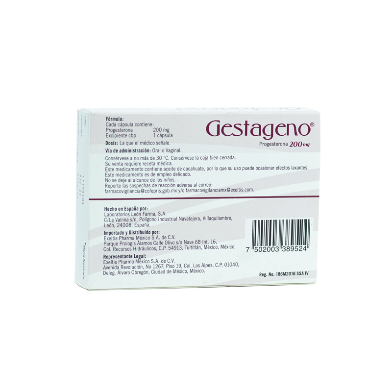 GESTAGENO 200MG CAP C/15 | Farmacias San Isidro | Farmacia a domicilio