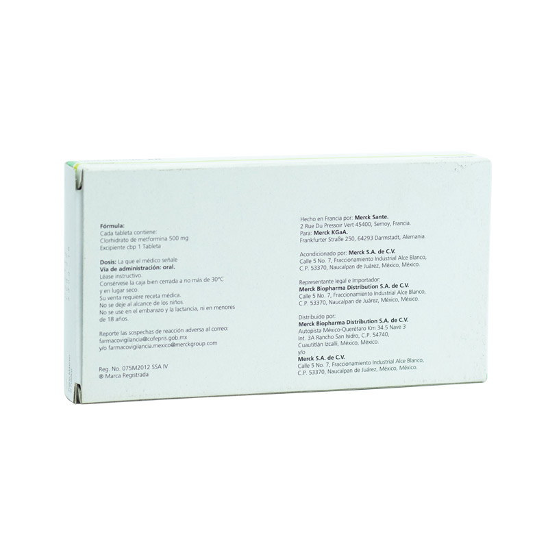 GLUCOPHAGE XR 500MG TAB C/30 | Farmacias San Isidro