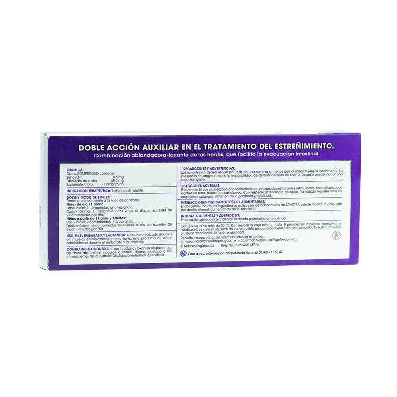 LAXOYA 8.60/50.00MG TAB C/60 | Farmacias San Isidro | Farmacia a domicilio