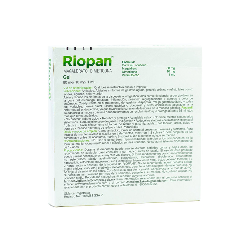 RIOPAN GEL 10ML SOB C/10 | Farmacias San Isidro | Farmacia a domicilio