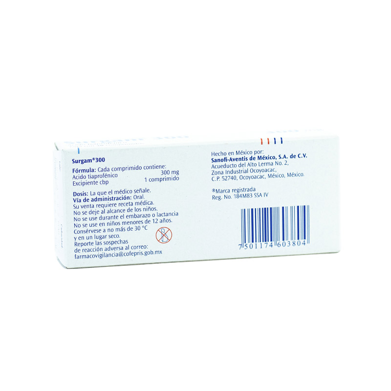 SURGAM 300MG CPR C/30 | Farmacias San Isidro | Farmacia a domicilio