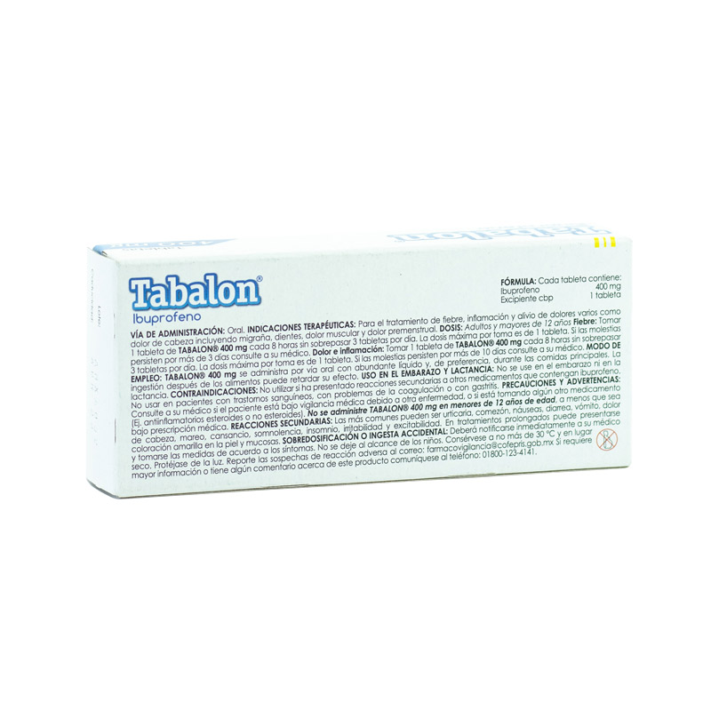 TABALON 400MG TAB C/20 | Farmacias San Isidro | Farmacia a domicilio