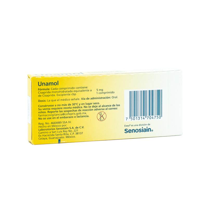UNAMOL 5MG CPR C/30 | Farmacias San Isidro | Farmacia a domicilio