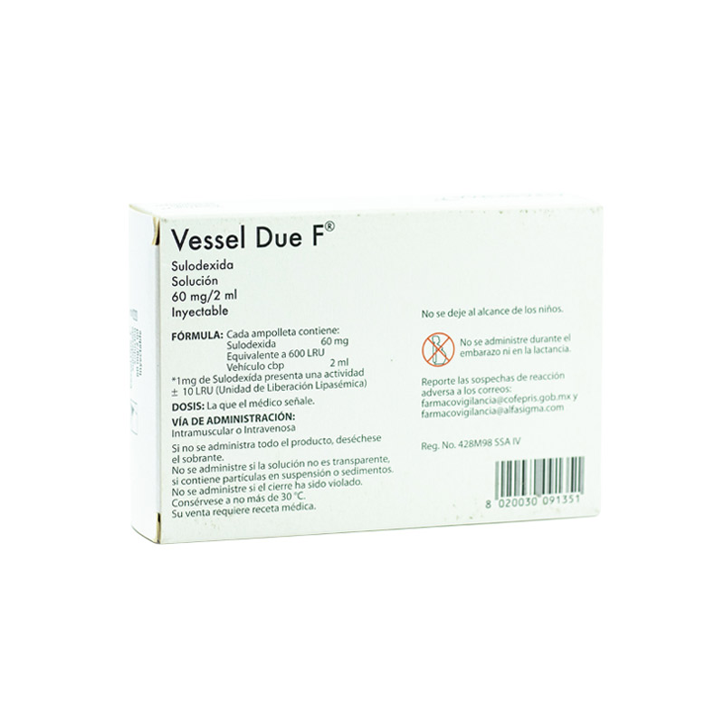VESSEL DUE F 60MG/2ML SOL INY C/10 AMP | Farmacias San Isidro ...