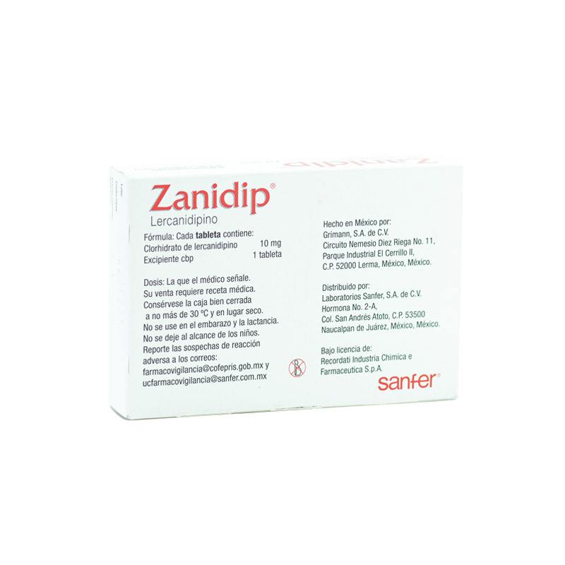 ZANIDIP 10MG TAB C/30 | Farmacias San Isidro | Farmacia a domicilio