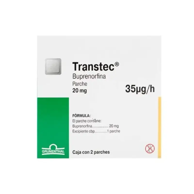 TRANSTEC 20MG PARCHES C/2 | Farmacias San Isidro | Farmacia a domicilio