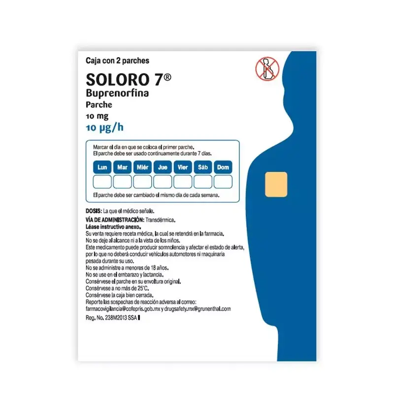 SOLORO 7 10MG PARCHE C/2 | Farmacias San Isidro