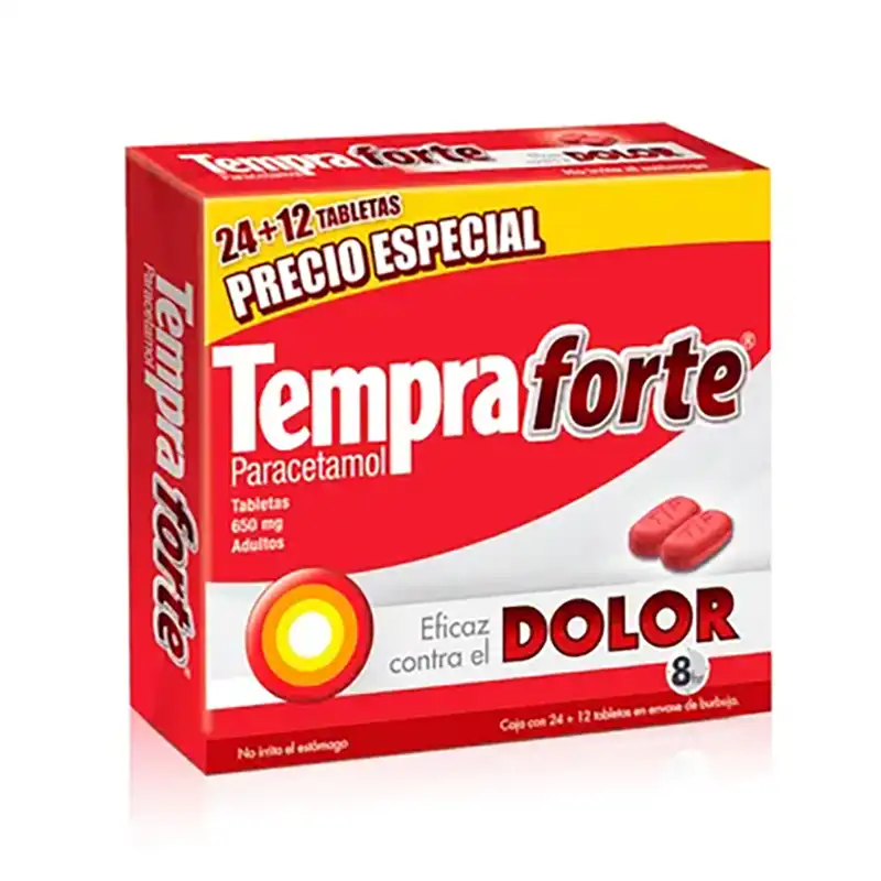 TEMPRA FORTE 8HR C/24+12 TAB | Farmacias San Isidro
