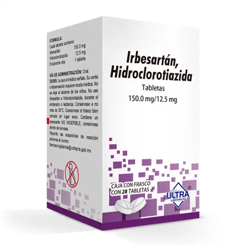 IRBESARTAN HID 150/12.5MG TAB C/28 | Farmacias San Isidro